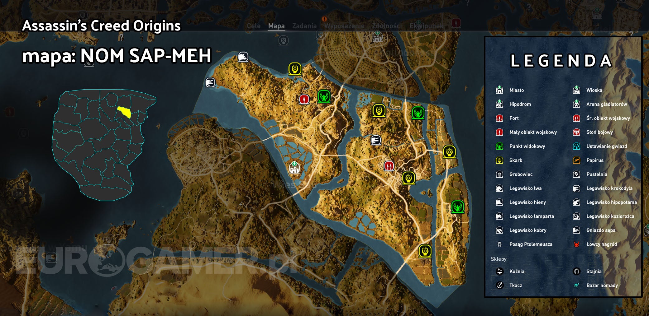 Assassin's Creed Origins - Nom Sap-Meh: mapa | Eurogamer.pl Assassin's Creed Origins - Nom Sap-Meh: mapa | Eurogamer.pl